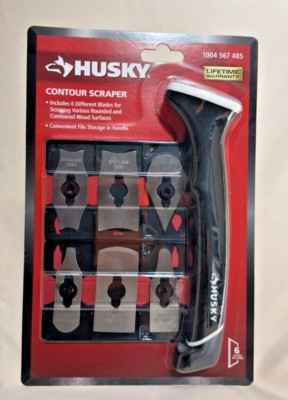 Husky Contour Paint Scraper with 6-Blades and Foldable Storage Case ...