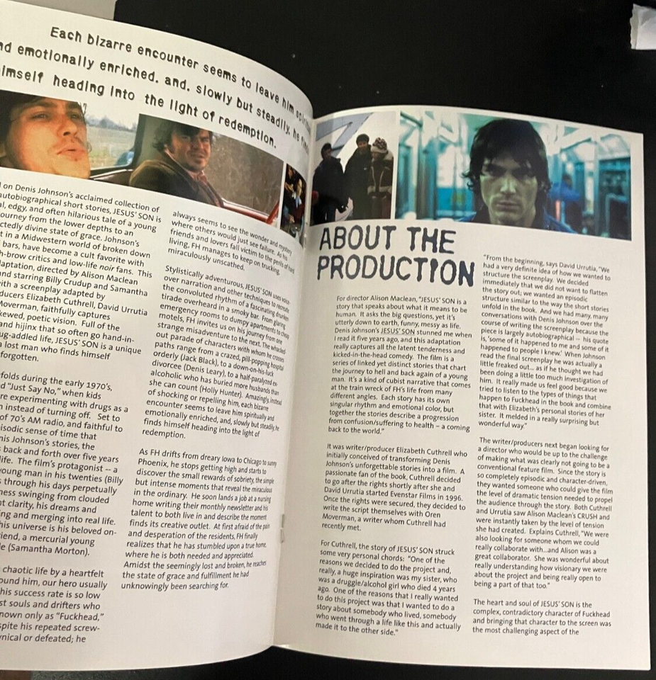 Jesus’ Son Press Kit – 1999 – Billy Crudup Samantha Morton Torben ...