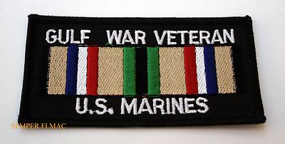 GULF WAR VETERAN US MARINE HAT PATCH SERVICE RIBBON MEDAL BIKER VEST ...