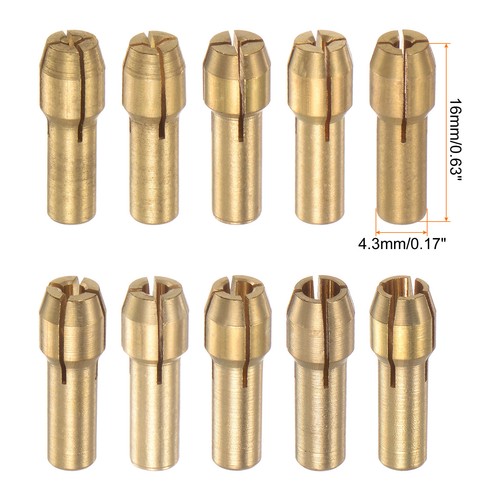 20pcs 0.5-3.2mm Brass Drill Chucks Collet Bit Sets for Rotary Tools, 4 ...
