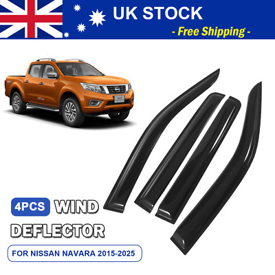 Smoke Tinted Wind Deflector For Nissan Navara NP300 D23 2015-2025 4Door ...