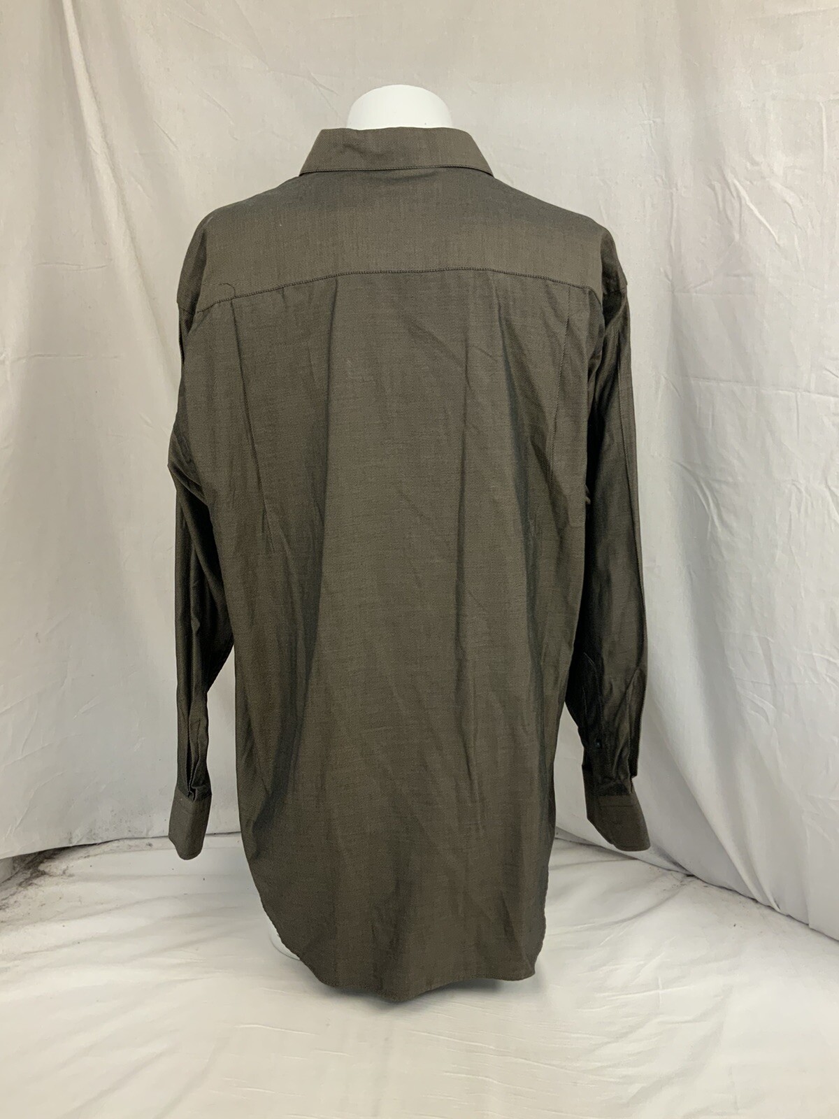 Mark Shale Dress Shirt 17 35 Gold Stripe 100% Cotton Hong Kong NWT $90 ...