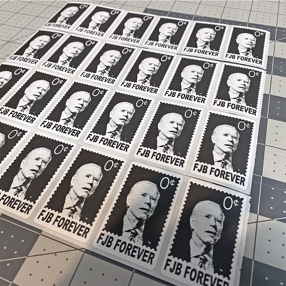 Joe Biden Stamps Zero Cents FJB Forever Parody Funny Bulk Stickers LGB ...