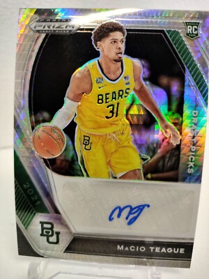 MACIO TEAGUE AUTO SILVER HYPER 2021 22 Panini Draft Prizm #DP-MCT ...
