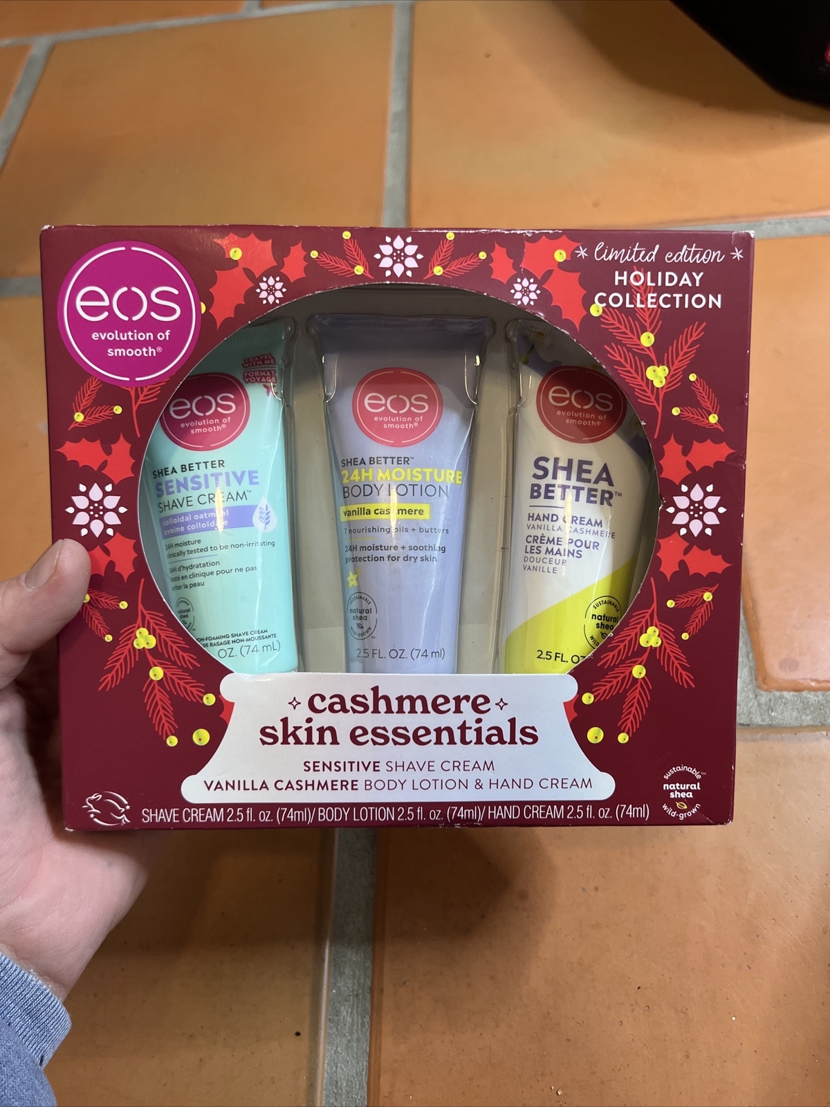 EOS Vanilla Cashmere Skin Essentials Gift Set Hand Cream Body Lotion ...