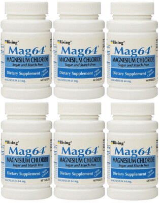 NEW MAG 64 MAGNESIUM CHLORIDE WITH CALCIUM 60 TABLETS (6 Bottles = 360 ...