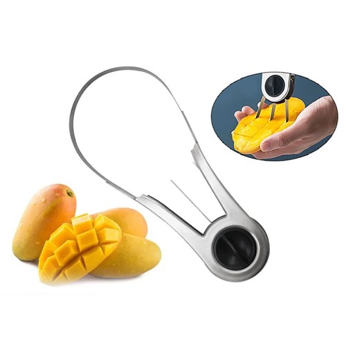 Silvery Fruit Splitter Stainless Steel Mango Peeling Tool Mango Cutting ...