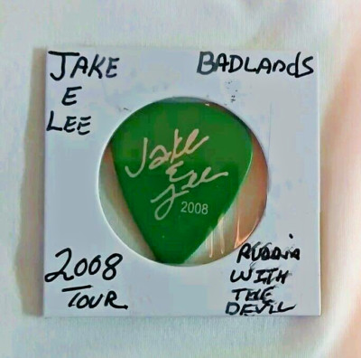 JAKE E LEE Tour Issued Guitar Pick Badlands 2008 Runnin with the Devil ...