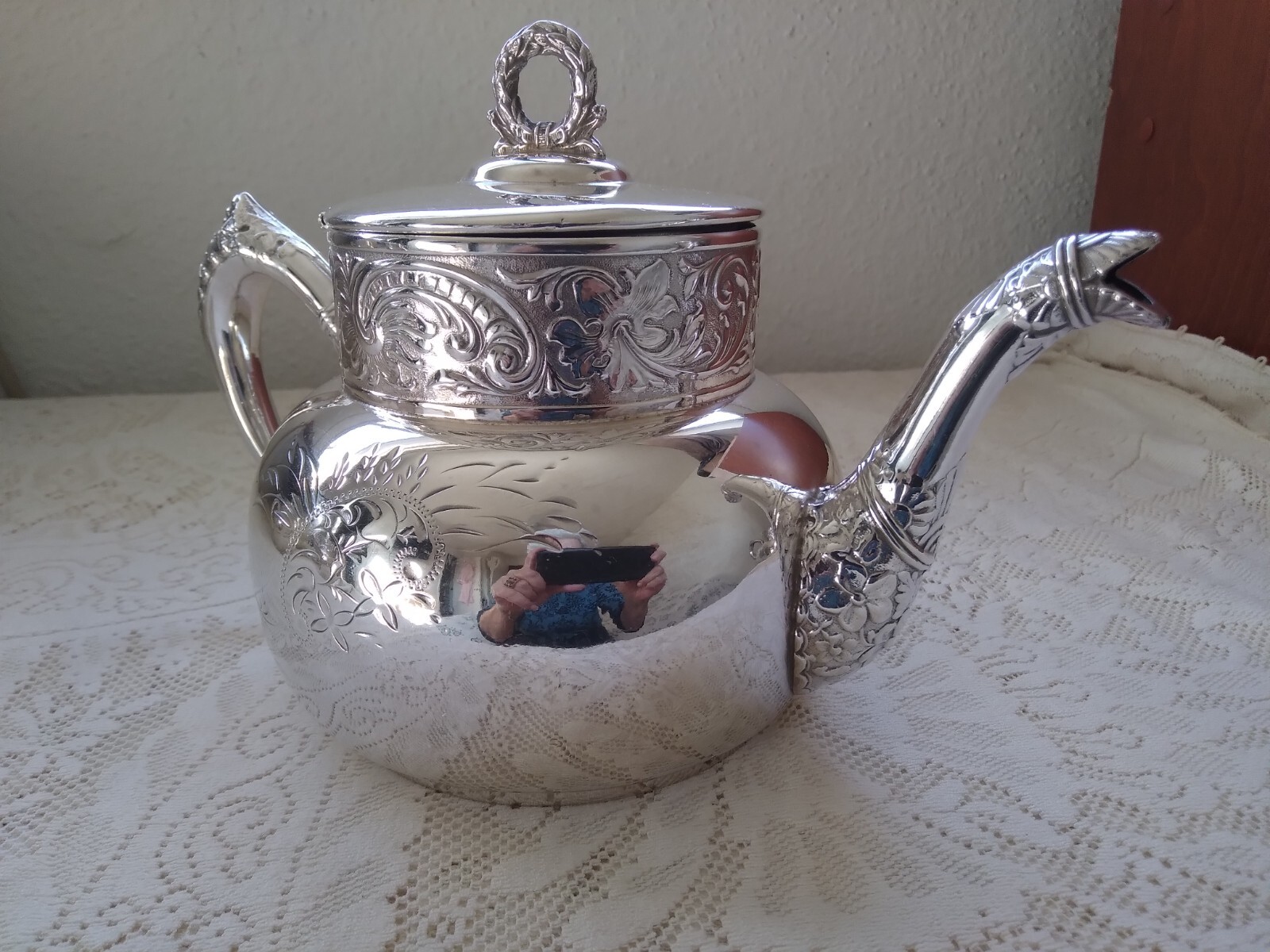 Antique BENEDICT MFG. CO. Repose & Etched Quadruple Silver Plated 5 Pc ...