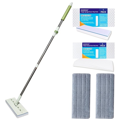 Magic Sponge Eraser Mop, 60" Adjustable Mop Handle with Flexible 13 ...