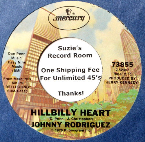 Johnny Rodriguez Hillbilly Heart / Commonly Known as the Blues #A EX 45 ...