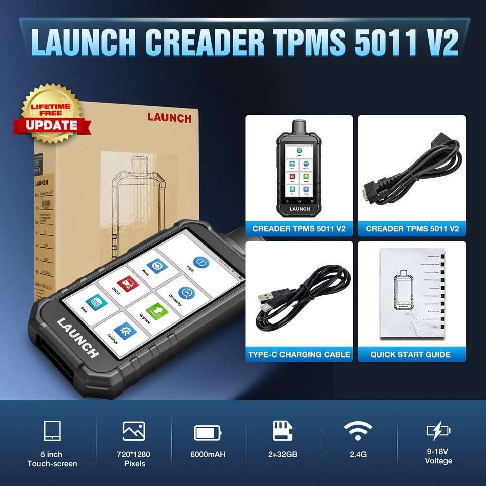 LAUNCH TPMS 5011 V2 Car OBD2 Scanner Diagnostic Tool Code Reader TPMS ...