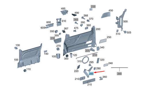 MERCEDES-BENZ VITO W447 Rear Side Wall Inner Left Trim A4476907053 | eBay