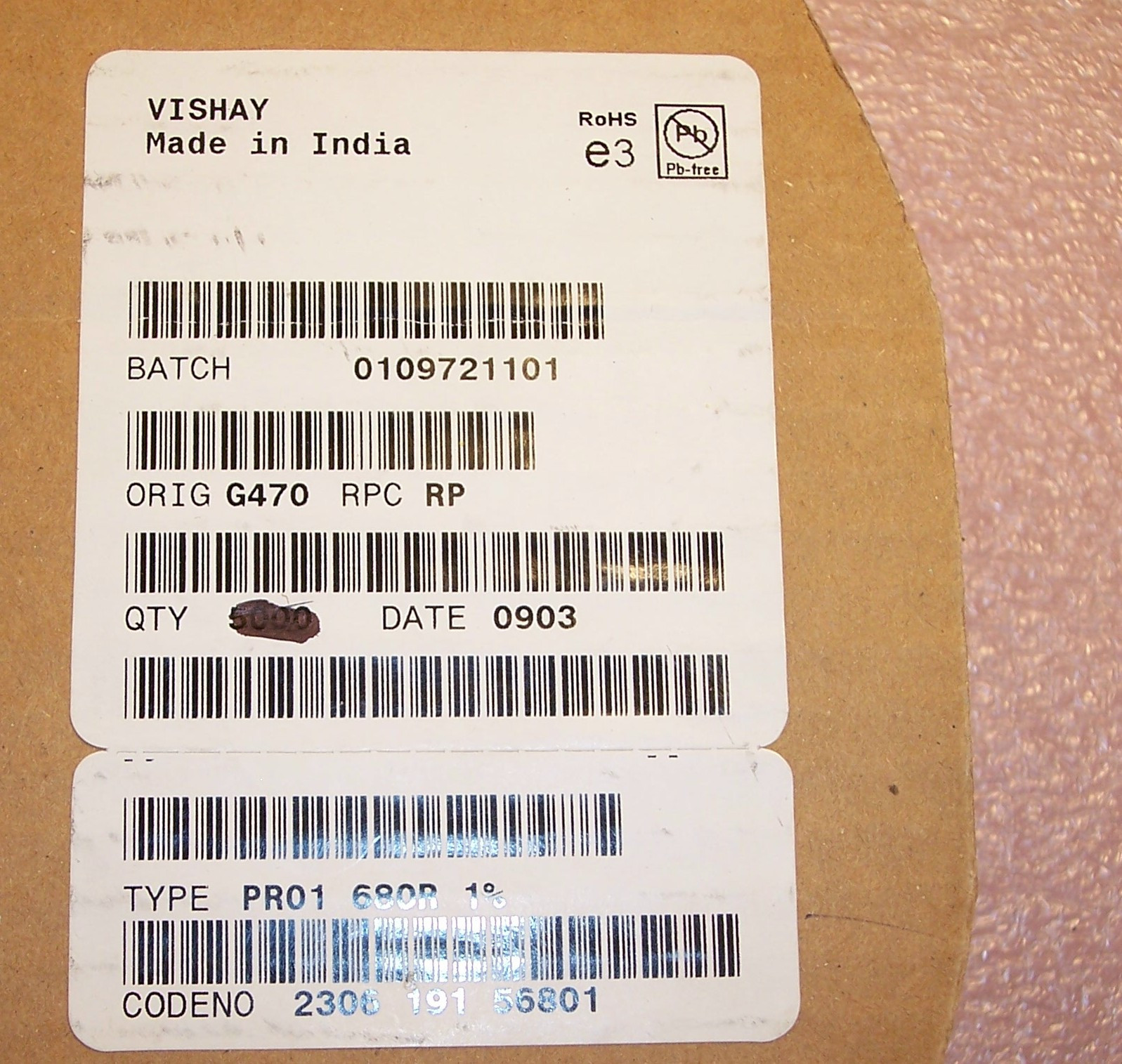 QTY (100) 680 Ohm 1W 1% AXIAL PRECISION METAL FILM RESISTORS PR01-680R ...