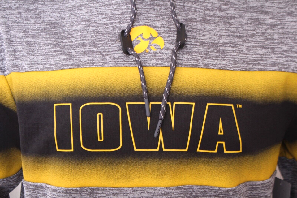 NEW Iowa Hawkeyes UI Colosseum Athletics Gray Stripe Hoodie Sweatshirt ...