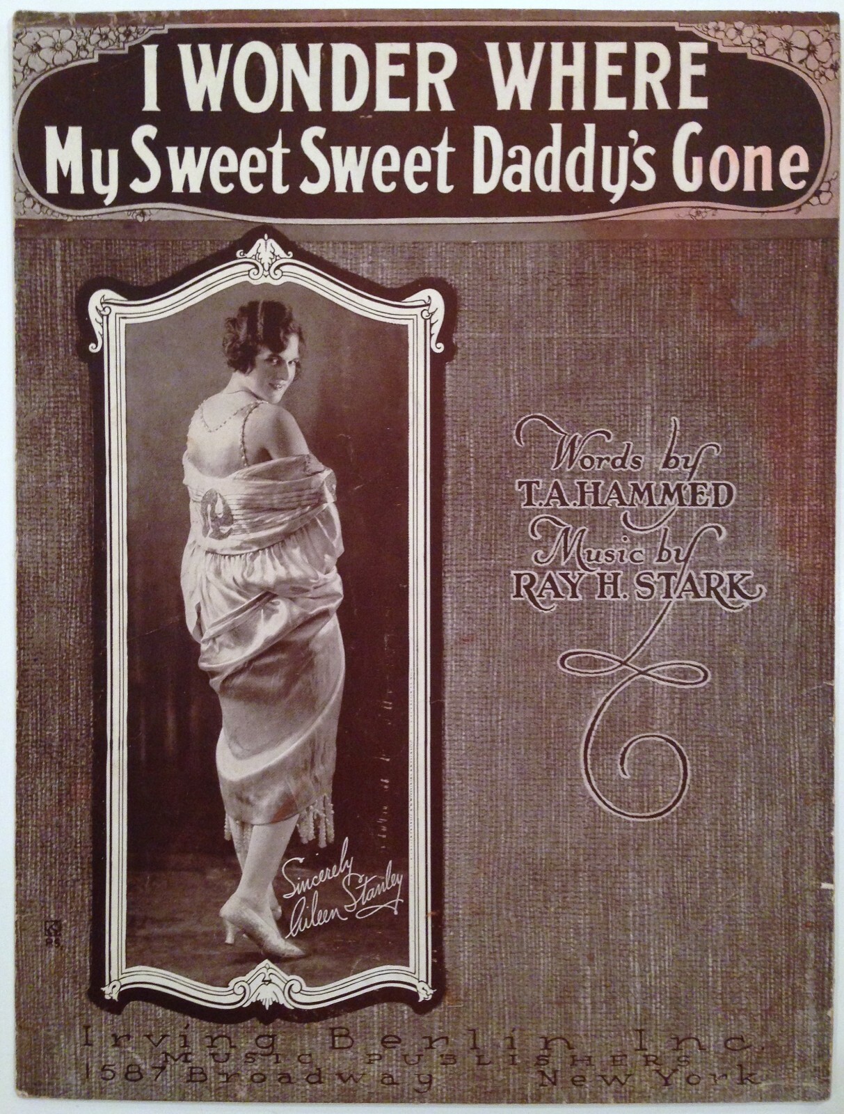 1921 AILEEN STANLEY "I WONDER WHERE MY SWEET SWEET DADDY'S GONE" SHEET MUSIC | eBay