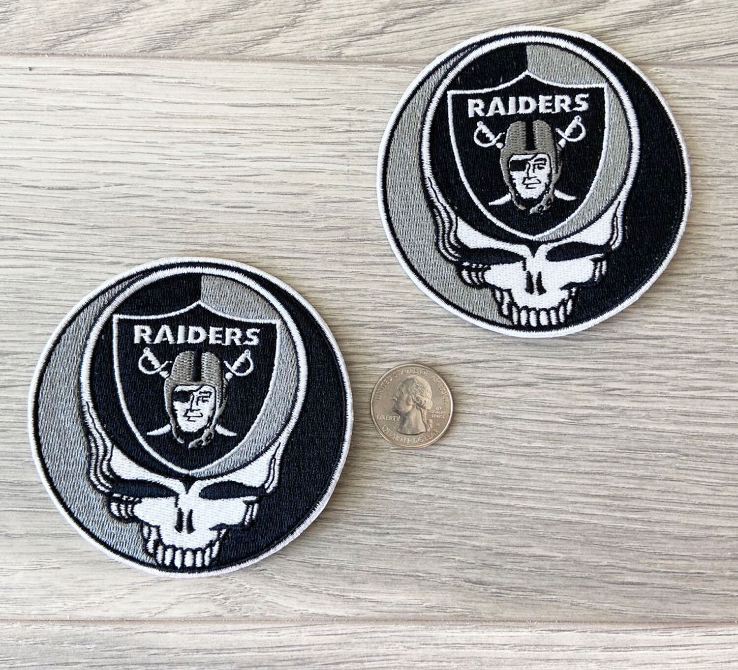 LOTS 2pcs La Vegas Raiders Dead Skull Iron On Embroidered Badge Patch 3 ...