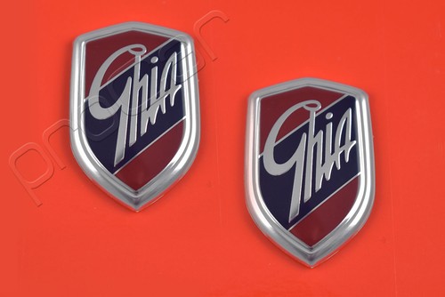🇩🇪 2 x Original Ford Emblem "Ghia" Schriftzug Abzeichen Aufkleber Logo ...