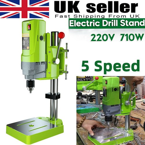 710w Rotary Pillar Drill 5 Speed Heavy Duty Bench Press Drilling Table ...