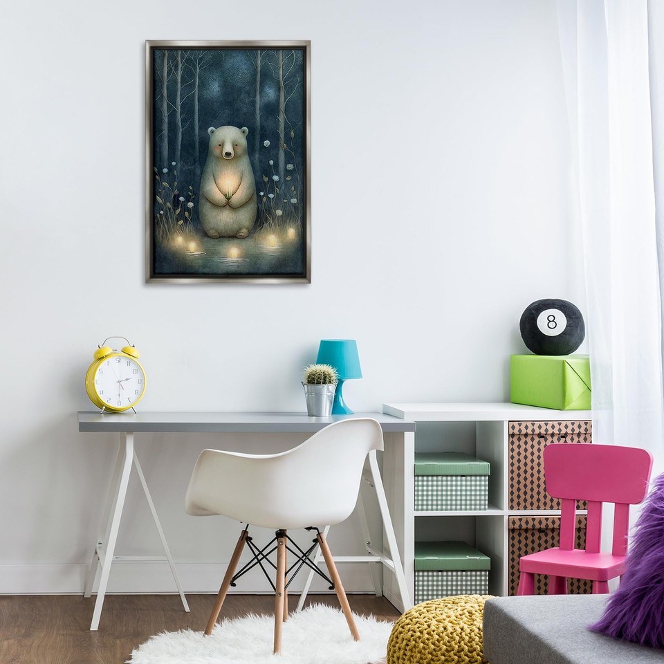Mystic Polar Bear Framed Floater Canvas Wall Art Design by The Dutch ...