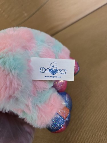 Hug Fun PLUSH COLORFUL GIRAFFE Stuffed Animal Big Eyes Pink Aqua ...