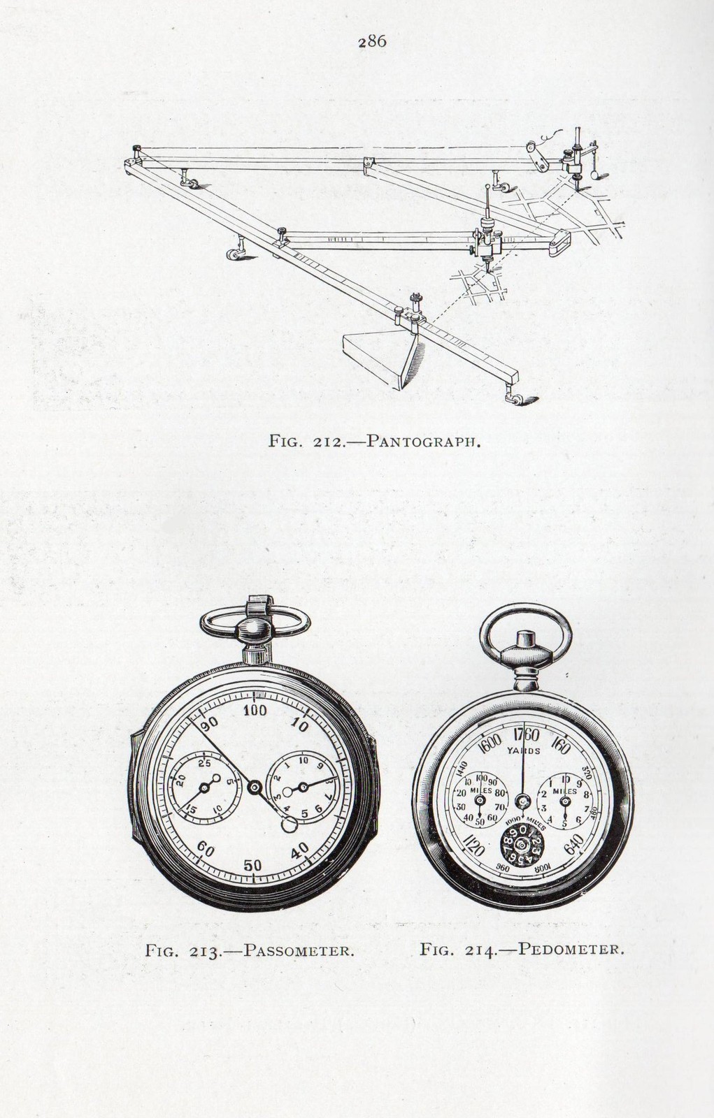 1921 PRINT ~ PANTOGRAPH PASSOMETER PEDOMETER REVERSE PARALLEL RULERS ...