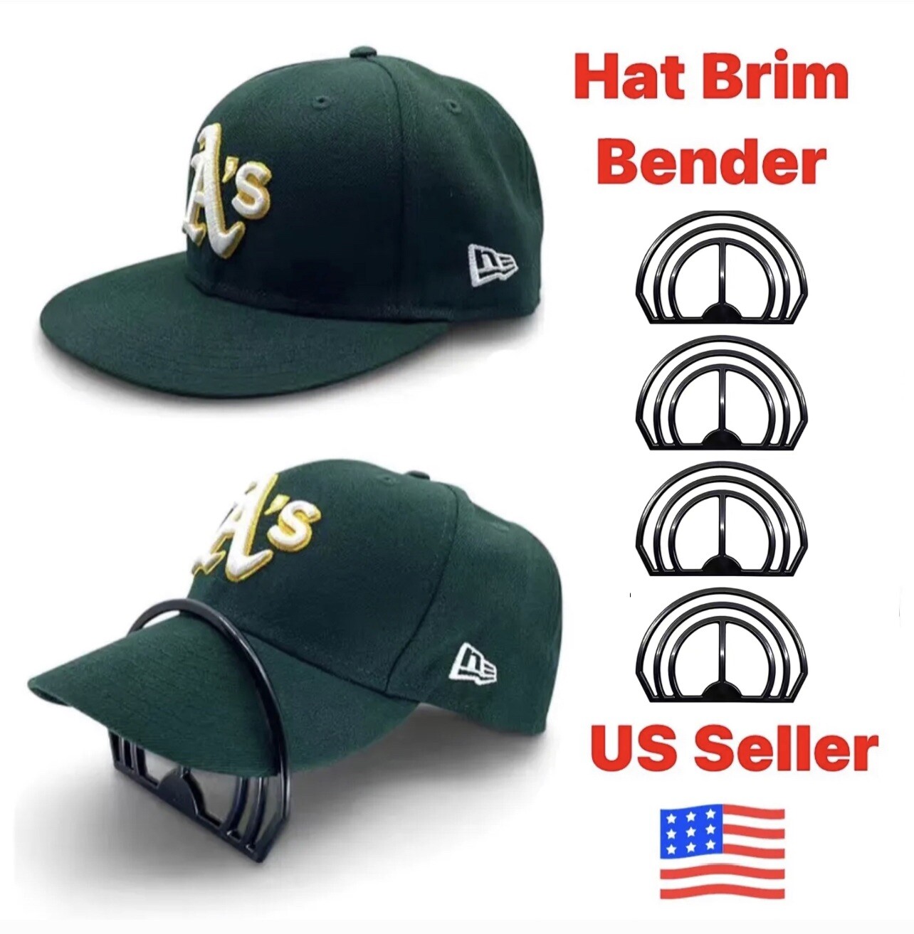 Baseball Hat Shaper Brim Hat Bender 4 Pack Cap Brim Shaper Curver Black ...
