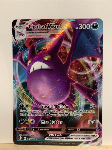 CROBAT VMAX FULL ART HOLO SHINING FATES POKEMON CARD NM 45/72 PACK ...