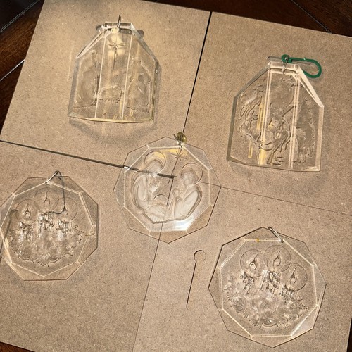 Clear See Thru Christmas Ordaments Set Of 5 | eBay