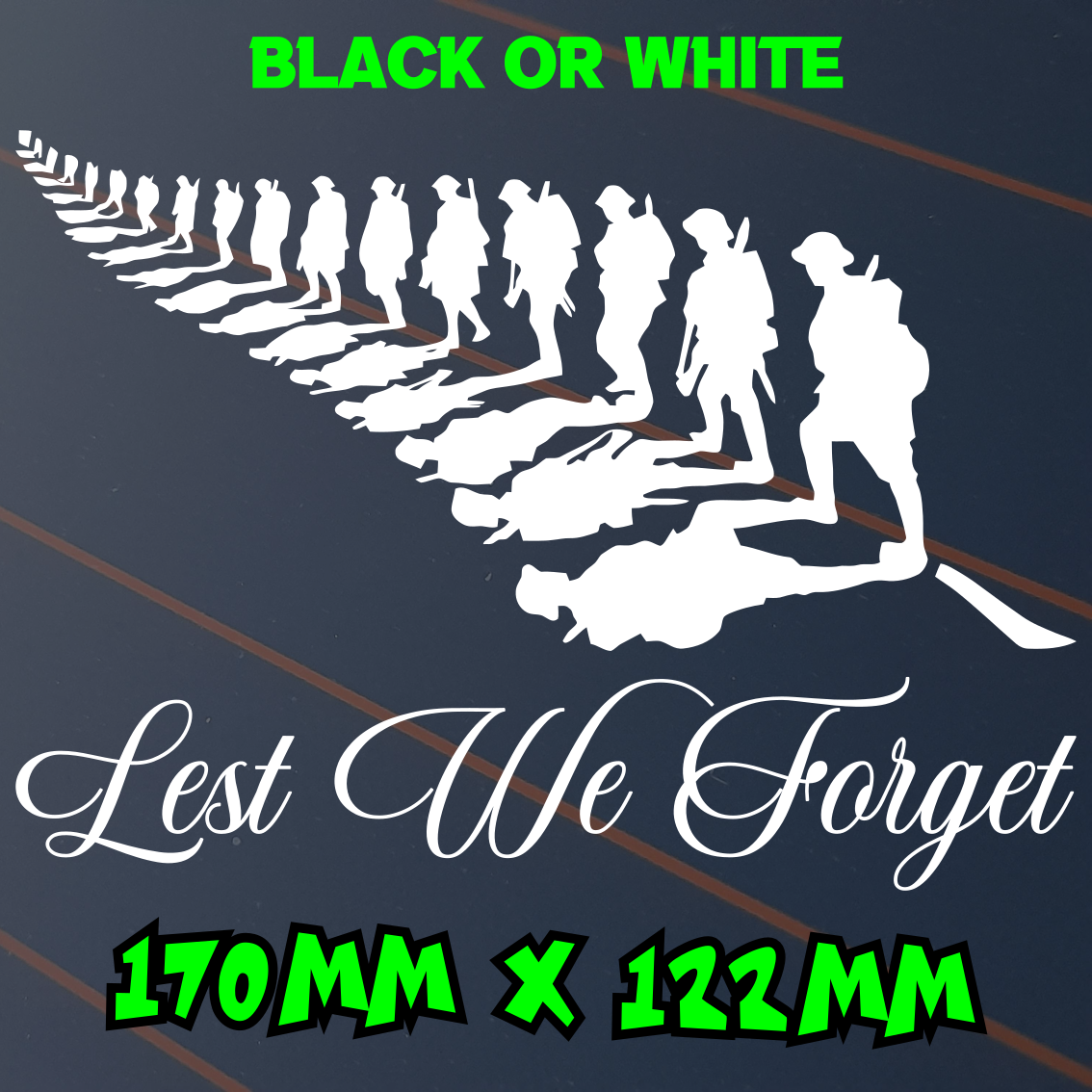 Lest We Forget Sticker Australia Remembrance Military Anzac Day Leaf ...
