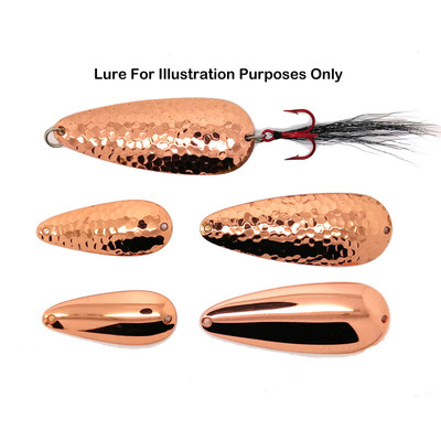 Copper Fishing Spoons, Lures, Pk 2 2in or 2.75in Plain or Hammered ...