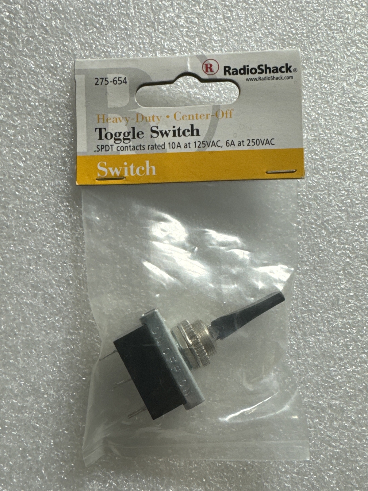 Radio Shack SPDT Center-Off Toggle Switch, 10A @ 125VAC, 6A @ 250VAC ...