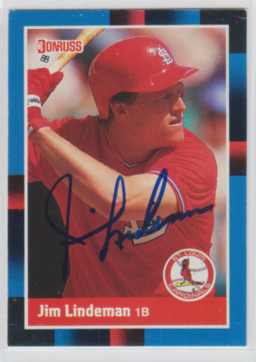 Autographed 1988 Donruss Jim Lindeman - Cardinals | eBay
