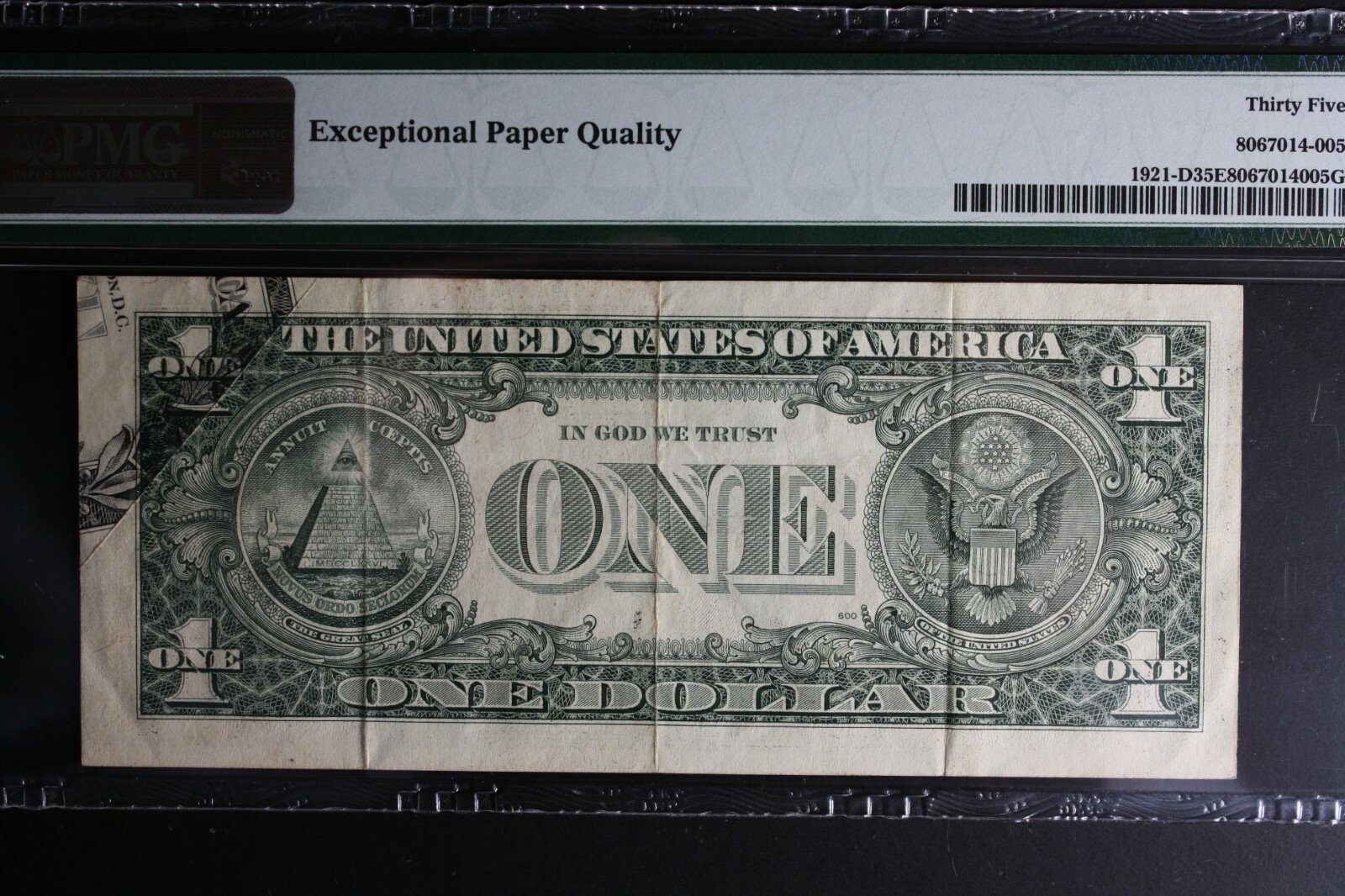 1995 $1 Dollar Bill Huge Printed Fold error PMG ERROR US PAPER MONEY ...
