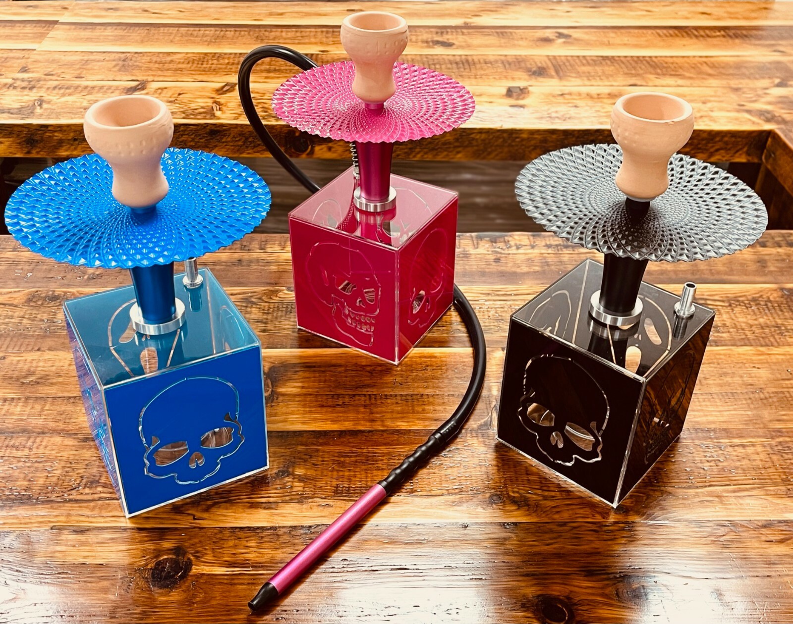Acrylic Hookah Complete Set w/LED Lights/Remote Control -Charcoals ...