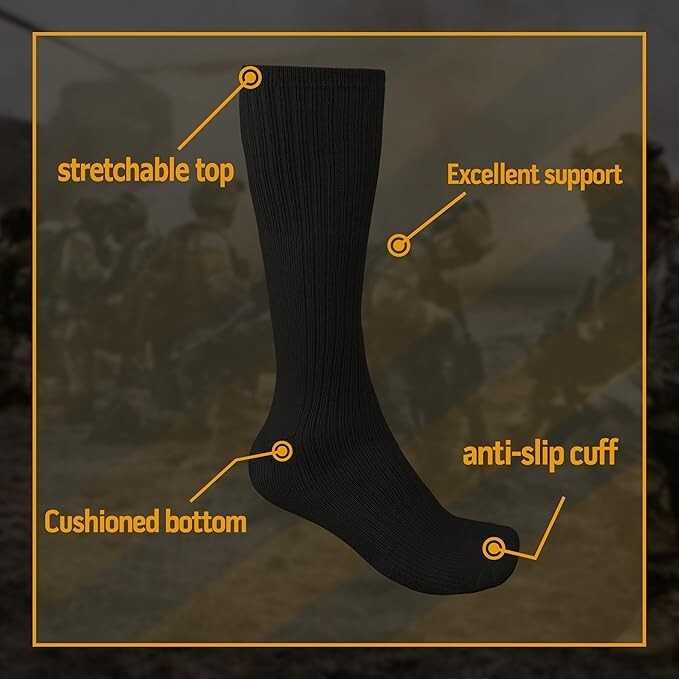 6-12 Pairs Men's Army Military Boot Socks Combat Trekking Hiking Size ...
