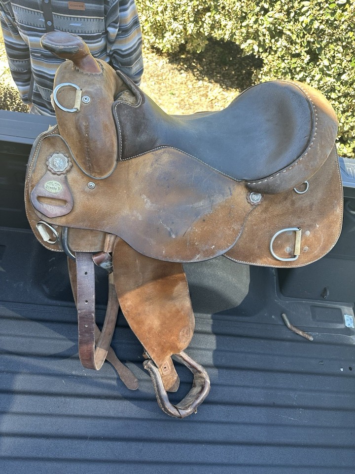 circle y saddle 17 roughout work saddle | eBay