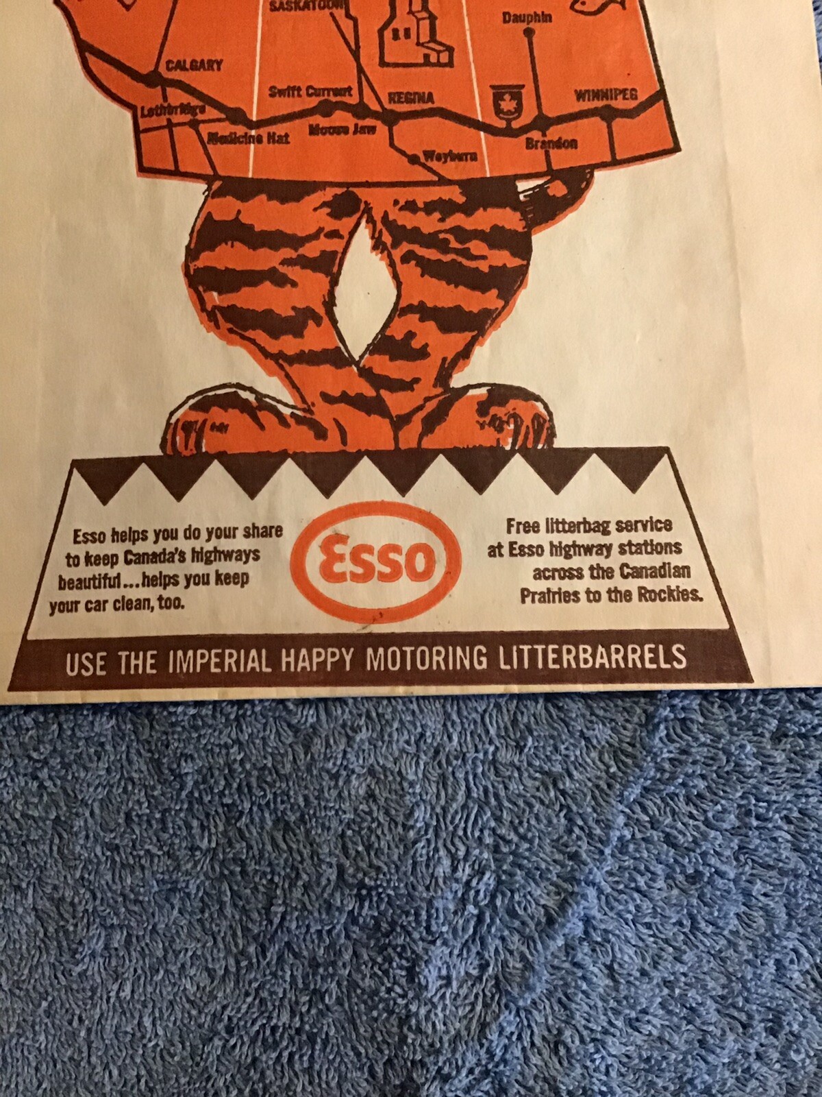 Esso Exxon Humble Tiger In Your Tank Trash Litter Garbage Bag | eBay