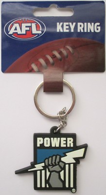 AFL Port Adelaide FC Power Official Supporter Keyring Rubber 40mm Key ...