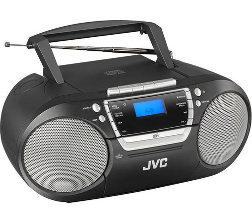 JVC RC-D322B WIRELESS BLUETOOTH DAB+ FM BOOMBOX BLACK CD CASSETTE ...