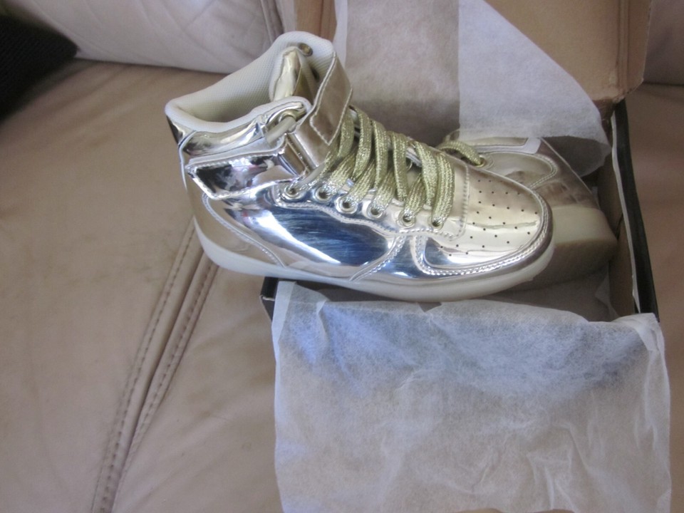 MOHEM High Top Sneakers silver EU 33 Shoes US Size 3 Lace Up girl ...