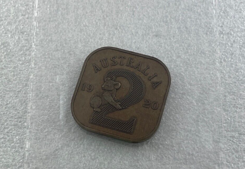 1920 Australian Retro Bronze Pattern King George V Square Coin 2 ...