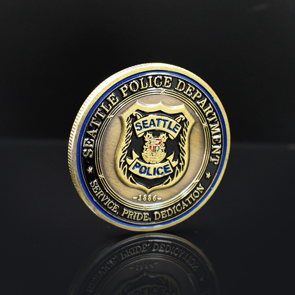 Seattle Police Challenge Coin Saint Michael Bronze Medal Holy Badge of ...