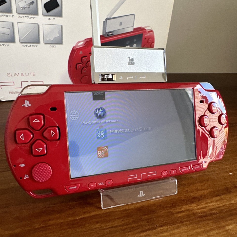 PSP 1seg Pack Play station Portable PSP-2000 JPN Metallic deep TV red ...
