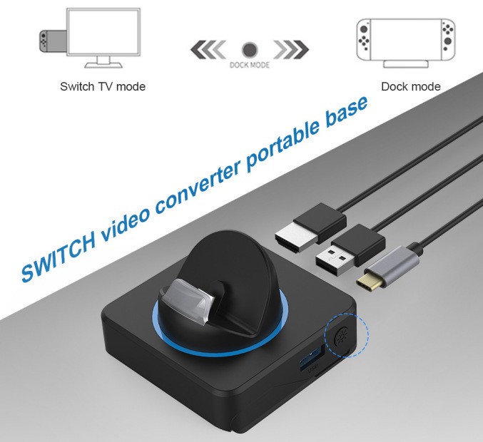 Adjustable Angle USB Charging Base HDMI 4K TV Dock Adapter Cradle For ...