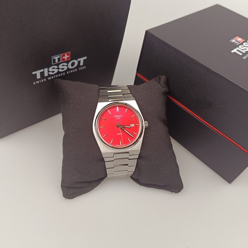 Tissot PRX 40mm Red Dial Stainless Steel Swiss Quartz Watch T137.410.11 ...