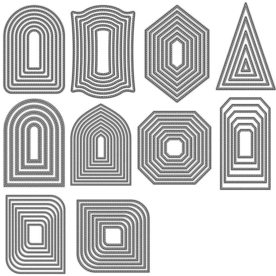 Nesting Arch Octangle Tag Metal Cutting Dies DIY Embossing Stencils Scrapbooking | eBay