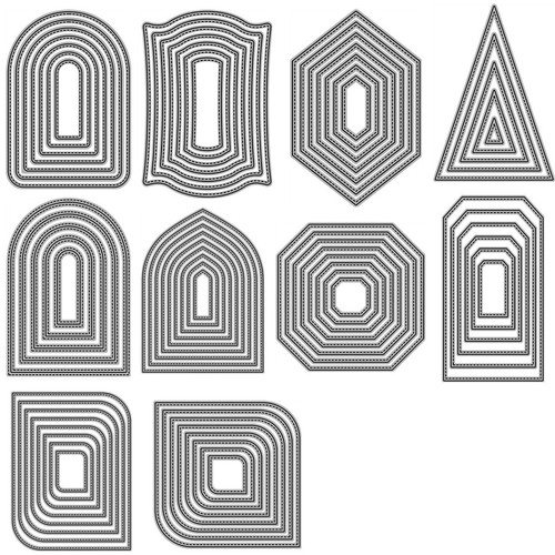 Nesting Arch Octangle Tag Metal Cutting Dies DIY Embossing Stencils ...