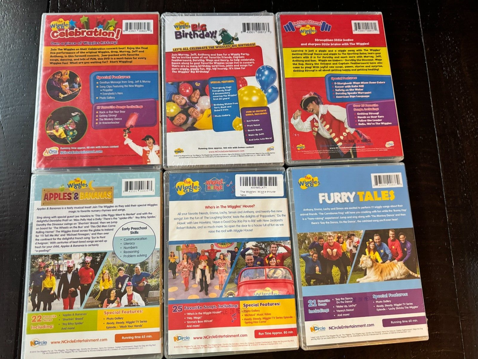 Lot Of 6 The Wiggles DVDs New/Sealed Furry Tales Celebration Birthday ...
