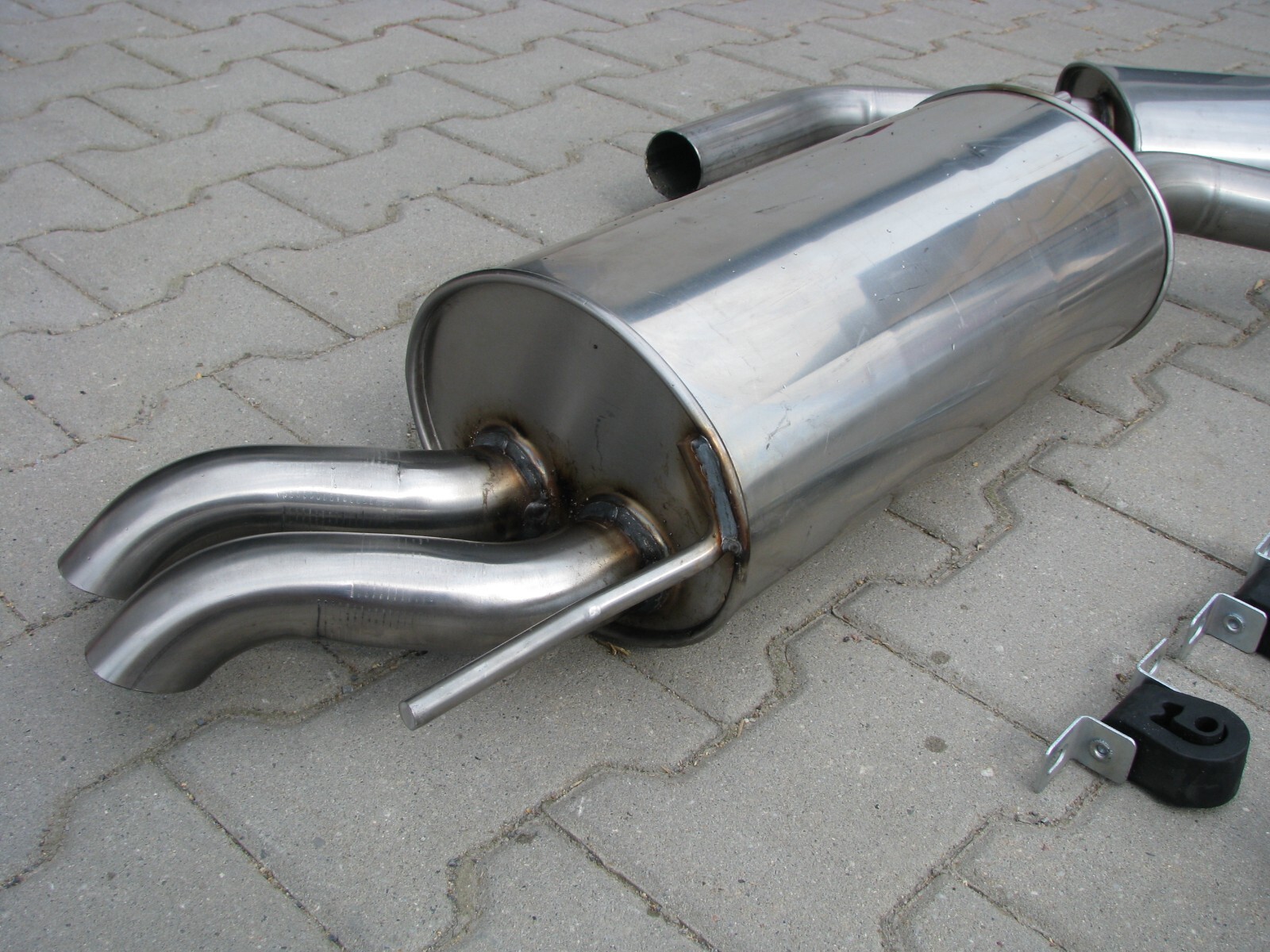 EDELSTAHL Auspuff für Vw Transporter T4 2.5 TDI kurzer Auspuffanlagen ...